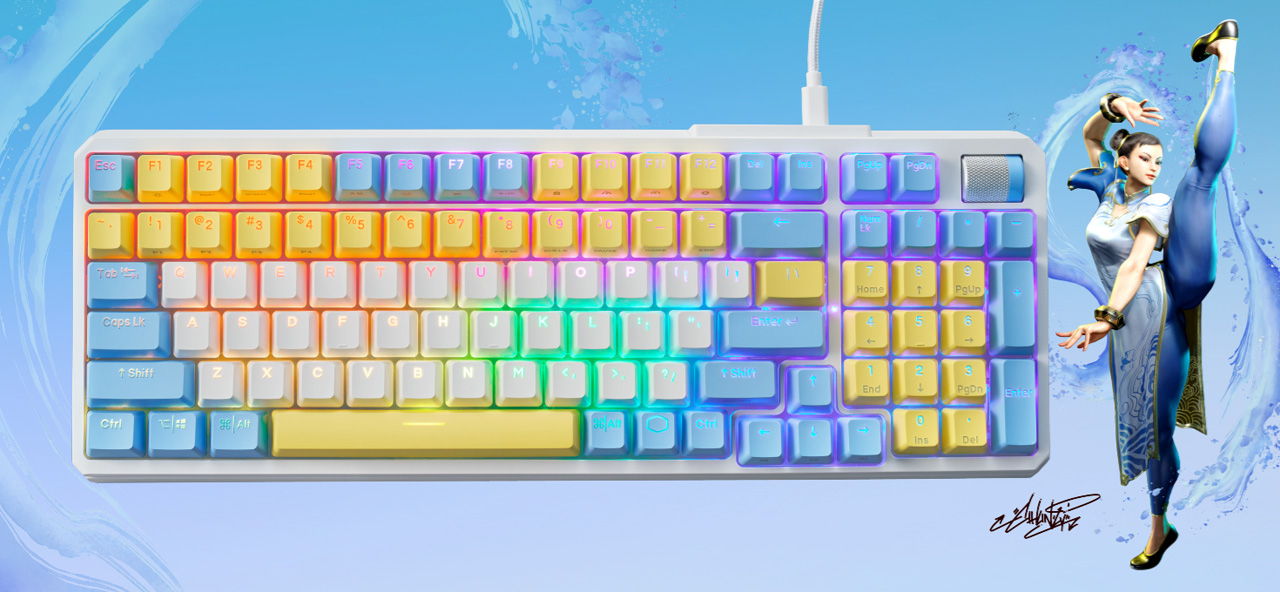 Cooler Master Wired CK570 SF6 Chun Li Gaming CK-570-MCCR1-US Keyboard ...