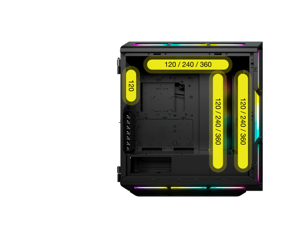 Corsair iCUE 5000T RGB Tempered Glass Mid-Tower ATX Case - White ...