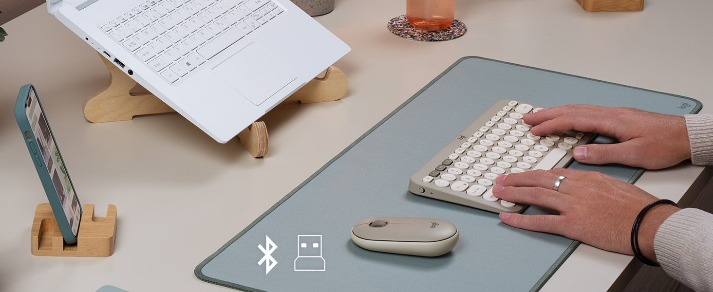 Logitech Pebble M350 Wireless Mouse Sand 910-006665 - PCC COMPUTERS