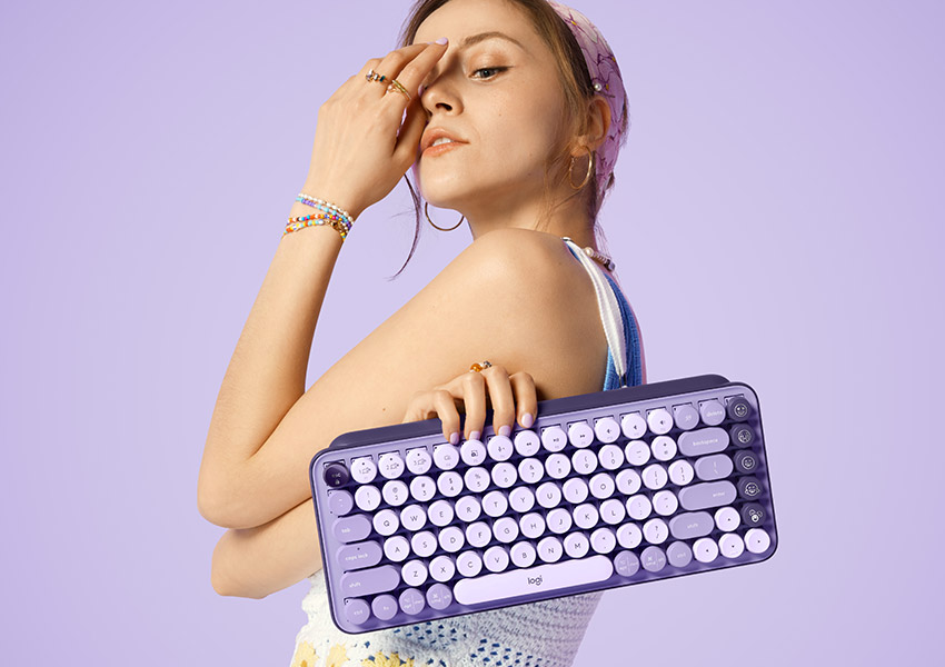 Logitech POP Keys Wireless Mechanical Keyboard With Emoji - Cosmos Lav ...