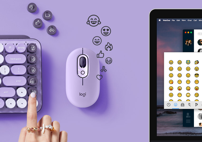 Logitech POP Keys Wireless Mechanical Keyboard With Emoji - Cosmos Lav ...