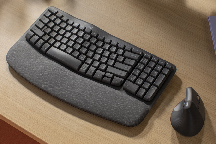 Logitech Wave Keys Wireless Ergonomic Keyboard - Graphite – Computer Lounge