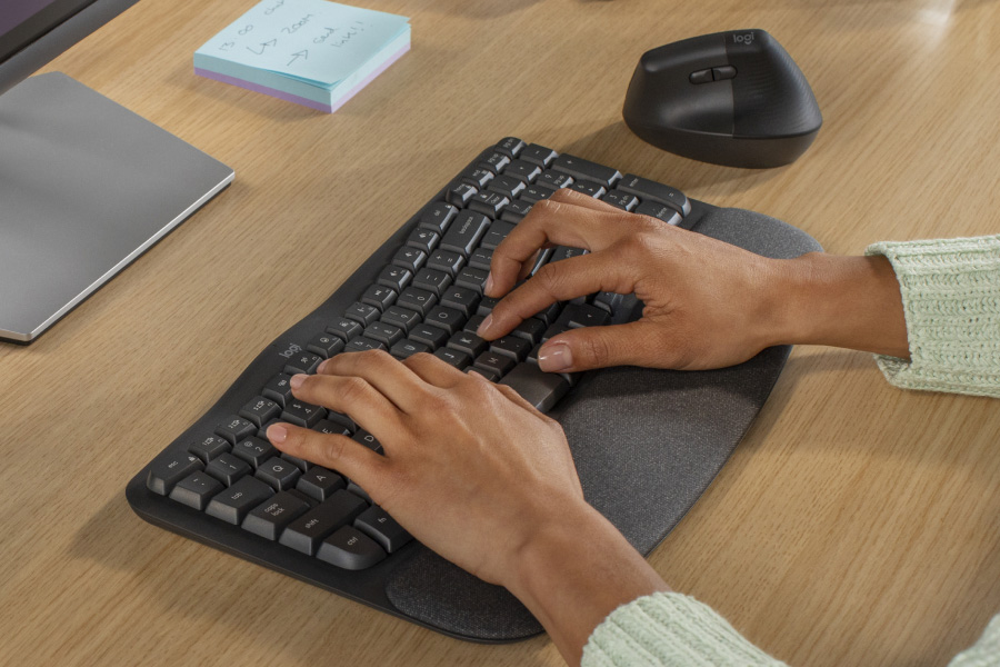 Logitech Wave Keys Wireless Ergonomic Keyboard - Graphite – Computer Lounge
